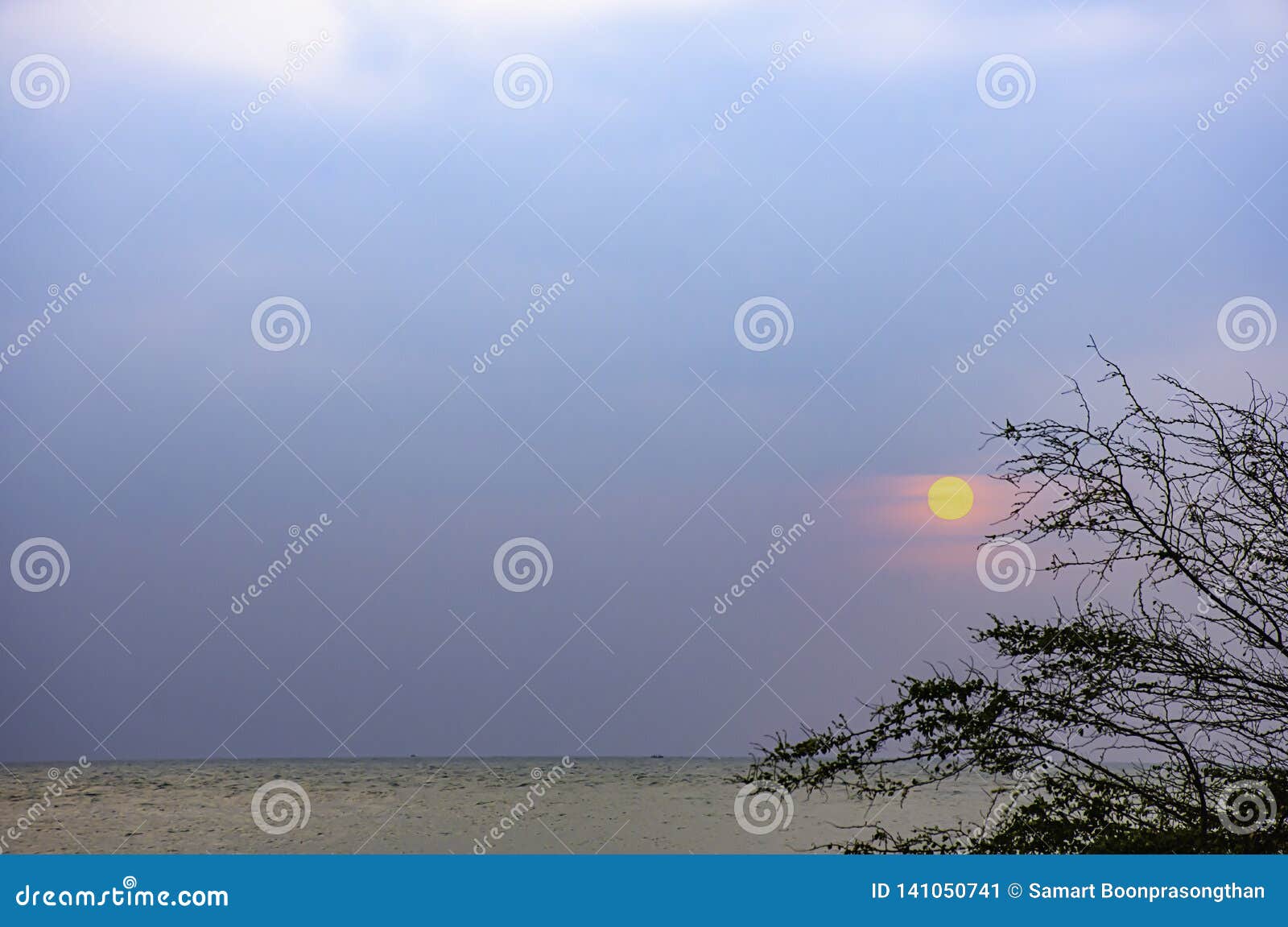 The Sun in the Morning that Reflect the Clouds and the Sea Stock Image ...