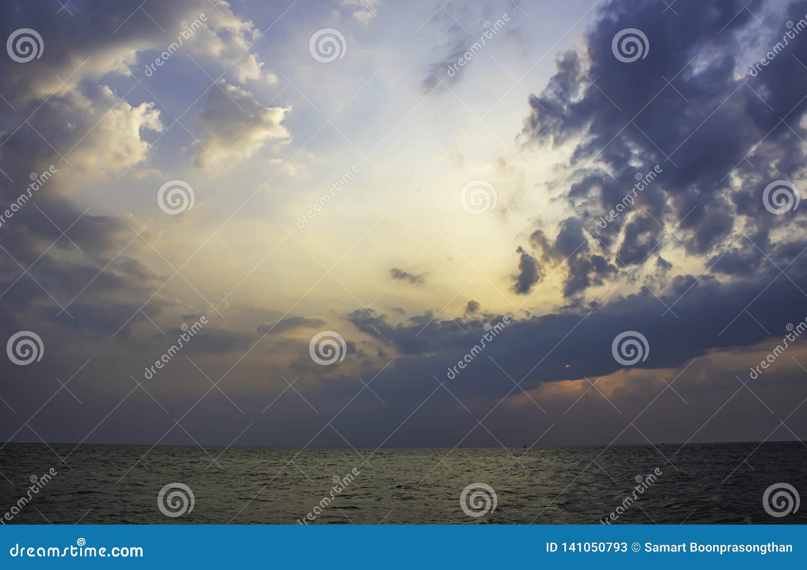 The Sun in the Morning that Reflect the Clouds and the Sea Stock Image ...