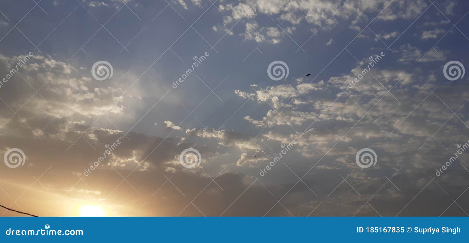 Sun in Morning Sky with Clouds Stock Image - Image of morning, dawn ...