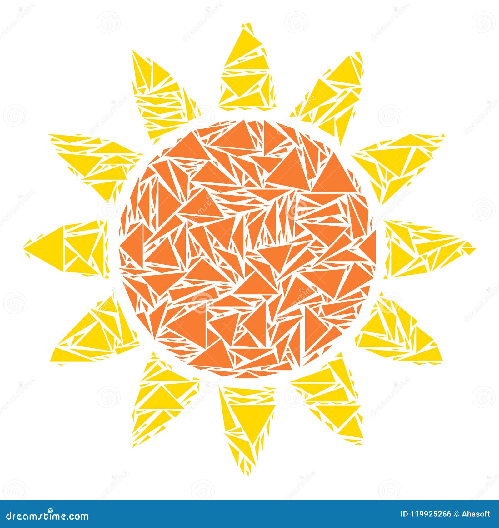 Sun Collage of Triangles stock vector. Illustration of design - 119925266