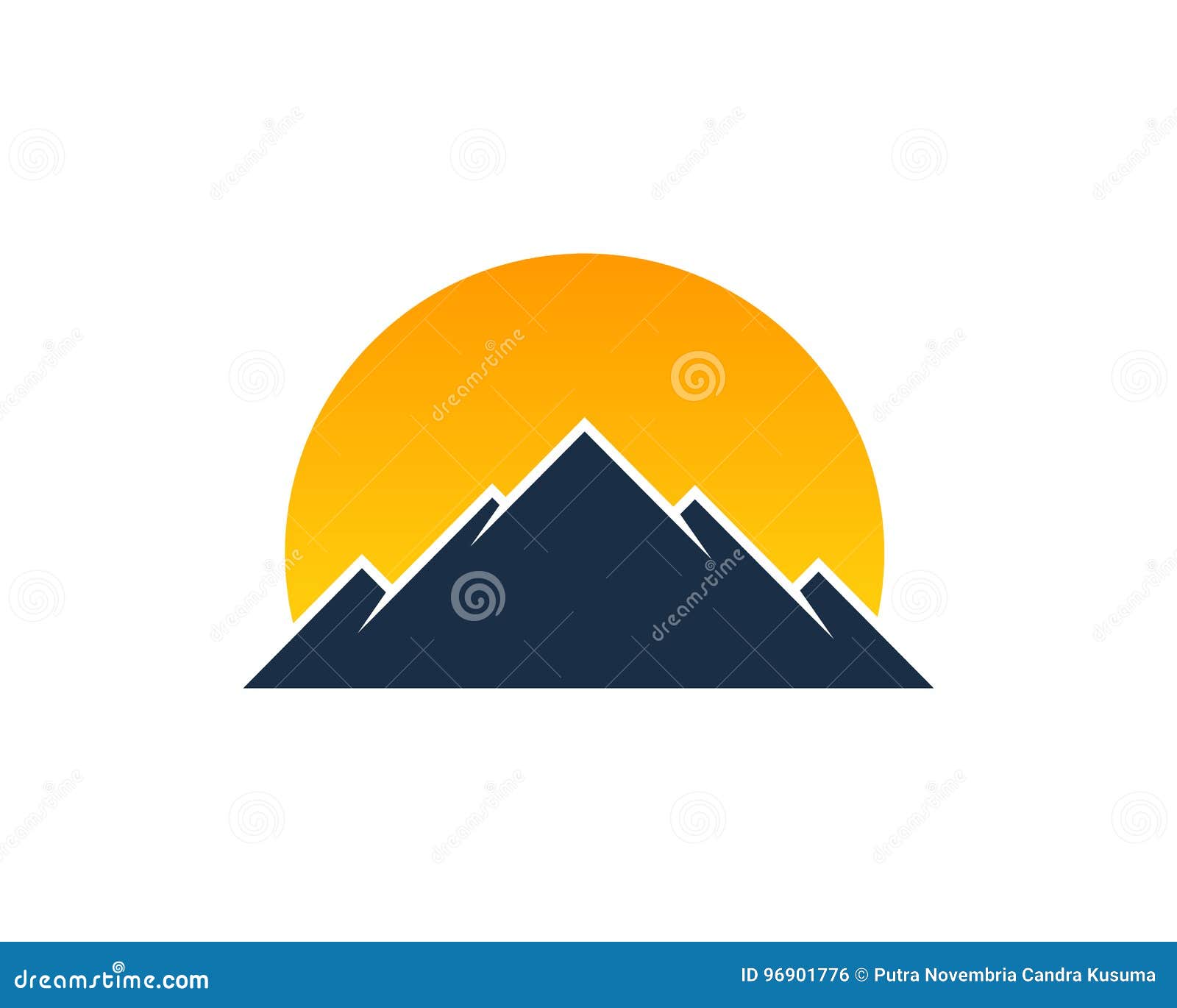 Sun Mountain Icon Logo Design Element Stock Vector - Illustration of ...