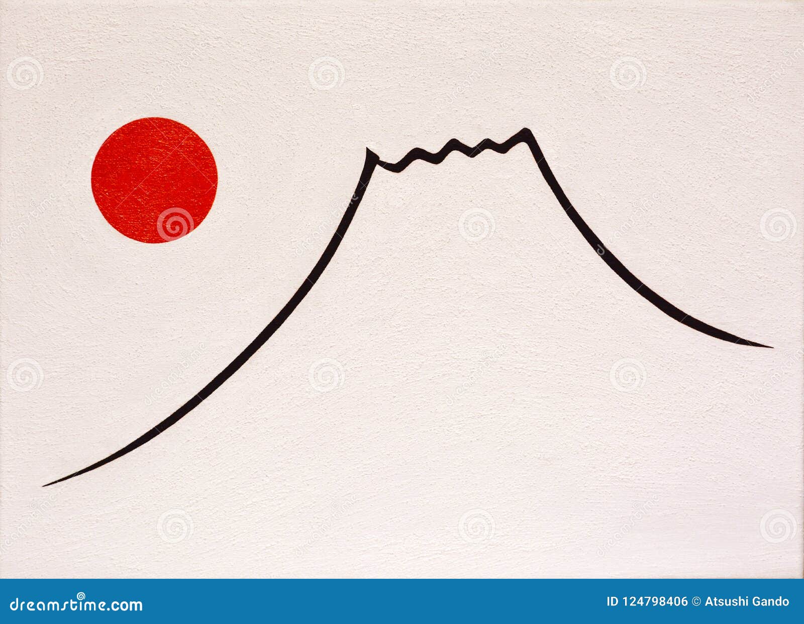 The Sun and Mt.Fuji stock illustration. Illustration of handwritten ...