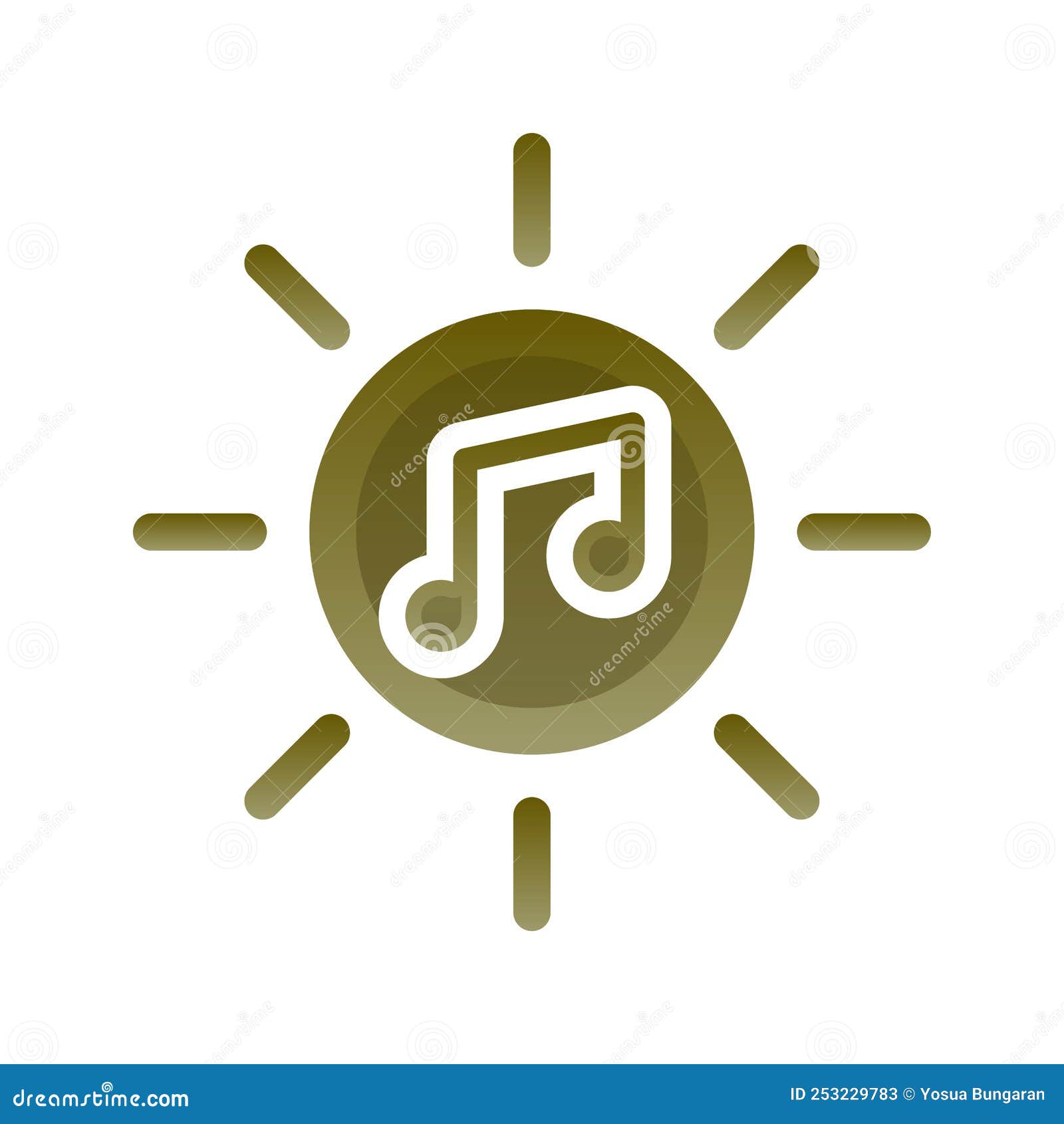 Sun Music Logo Gradient Design Template Icon Element Stock Vector ...