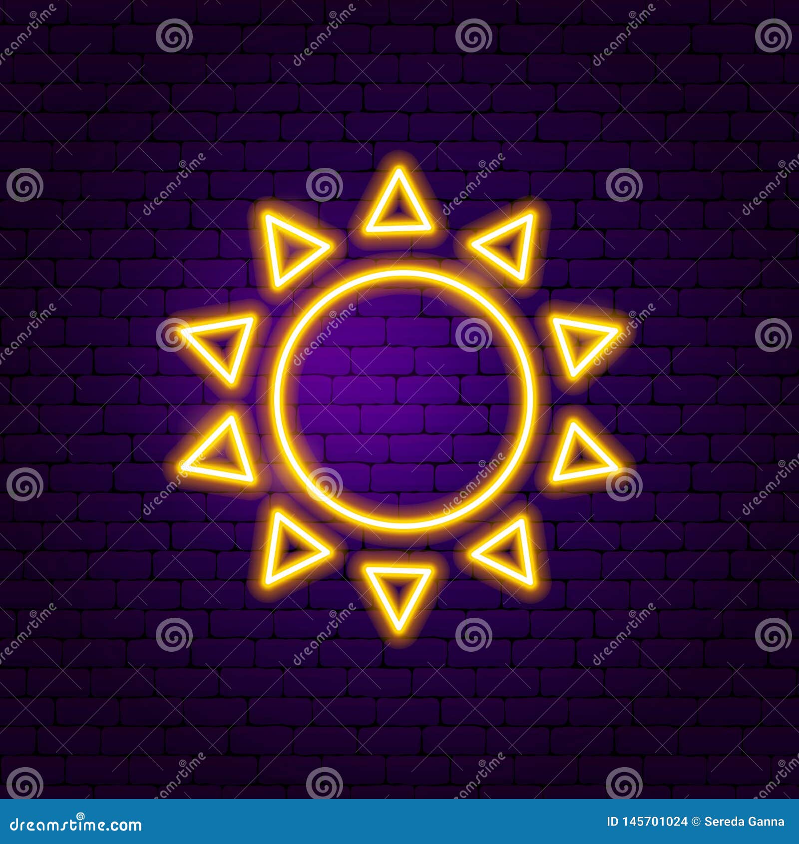 Sun Neon Label stock vector. Illustration of lamp, design - 145701024