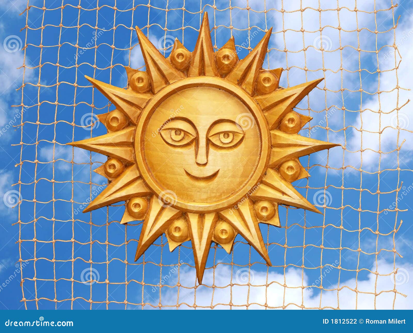 Sun in the net stock photo. Image of metaphor, wooden - 1812522