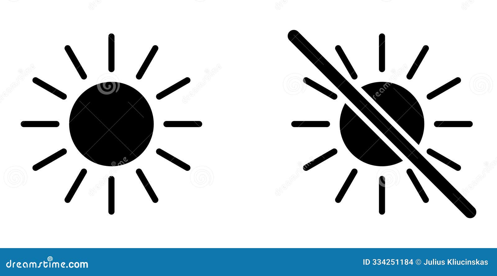 Sun and No Sun Vector Icon Set. Flat No Sun Light Pictogram is Isolated ...