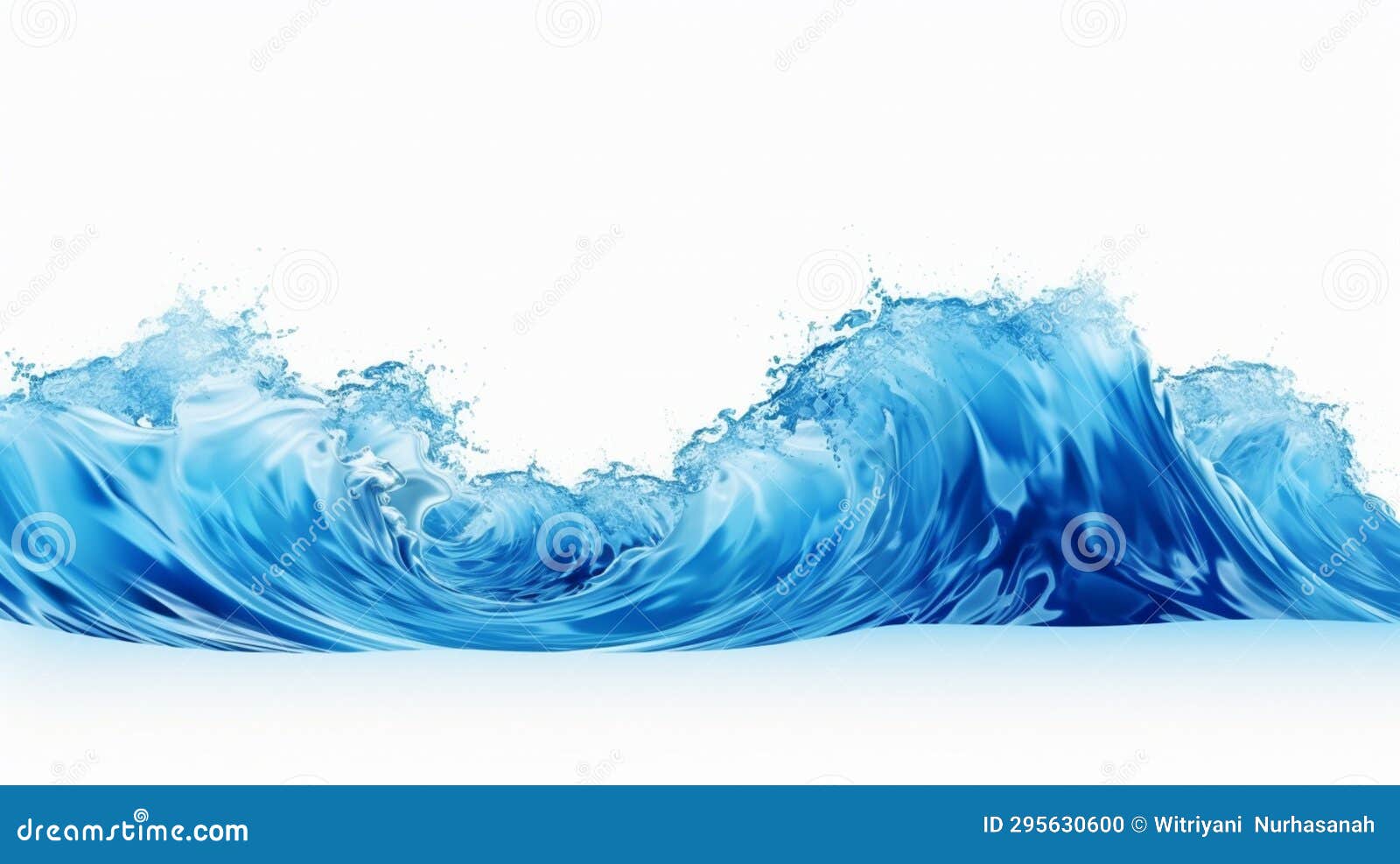 Sun Ocean Wave Blue Clouds Happy Splash. Waves in the Ocean. Generative ...