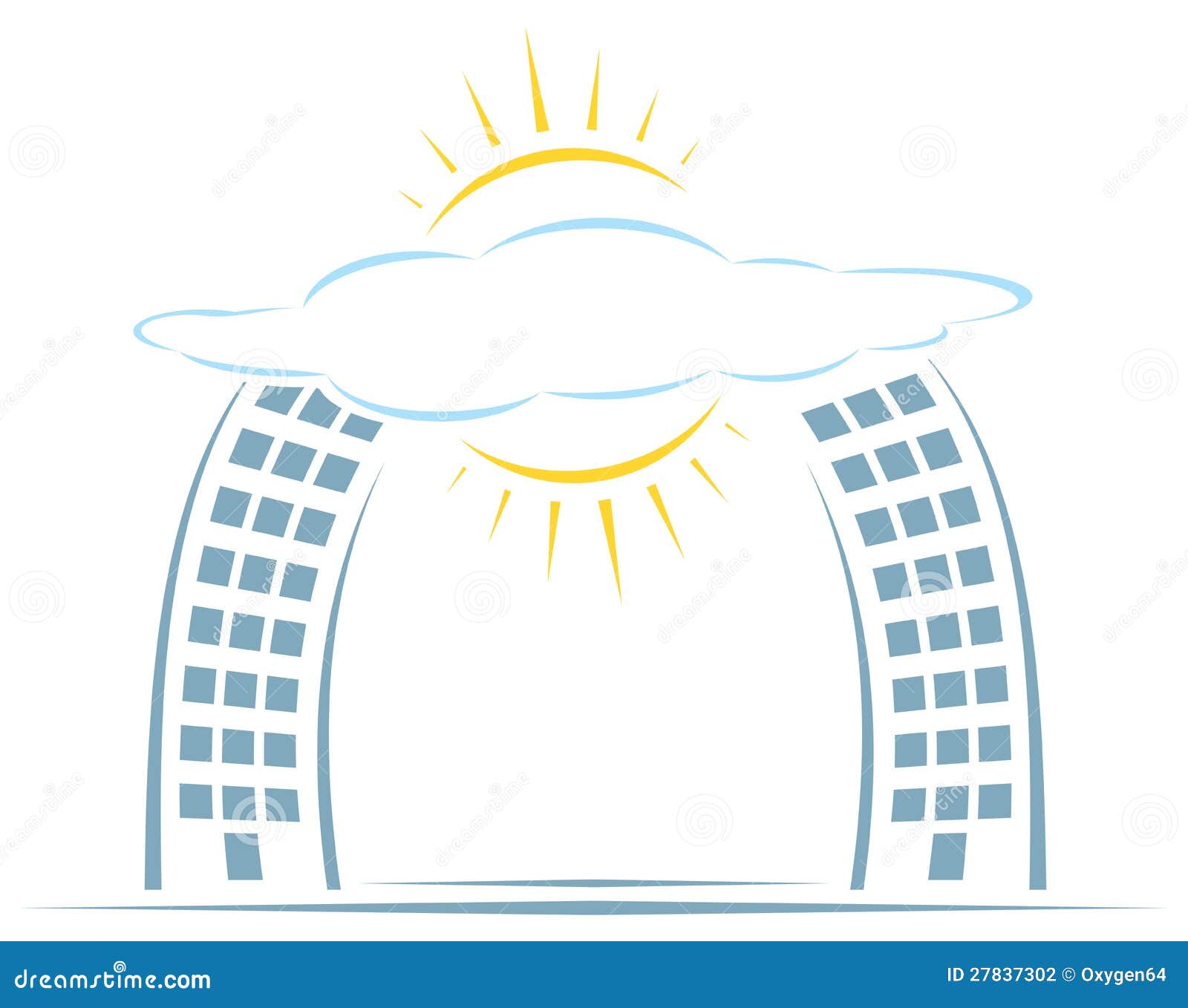 Sun over city stock vector. Illustration of city, tranquil - 27837302
