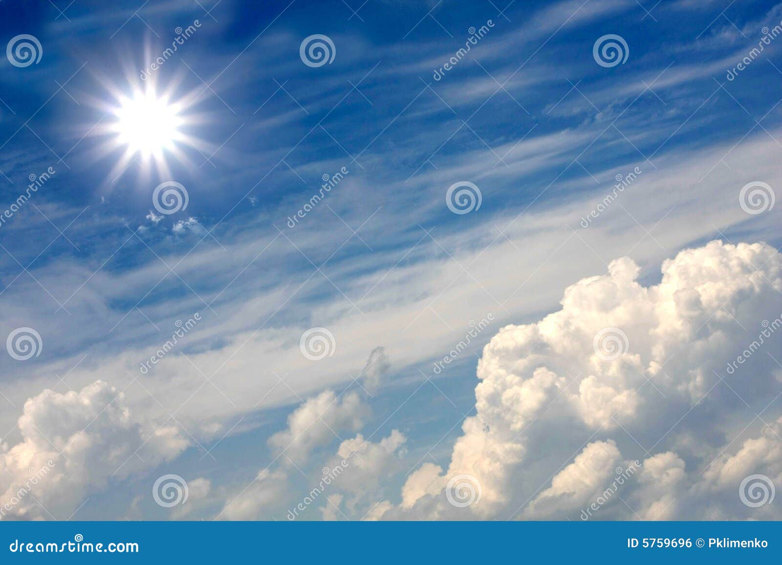 Sun over clouds stock photo. Image of wallpaper, clouds - 5759696