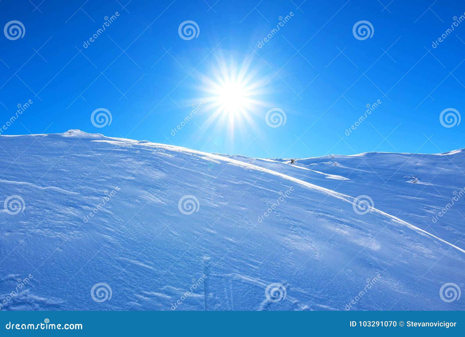 Sun over mountain snow cap stock photo. Image of capped - 103291070