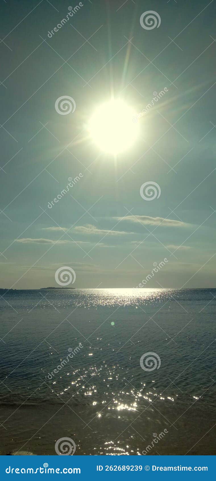 Sun over the ocean stock image. Image of sunset, horizon - 262689239