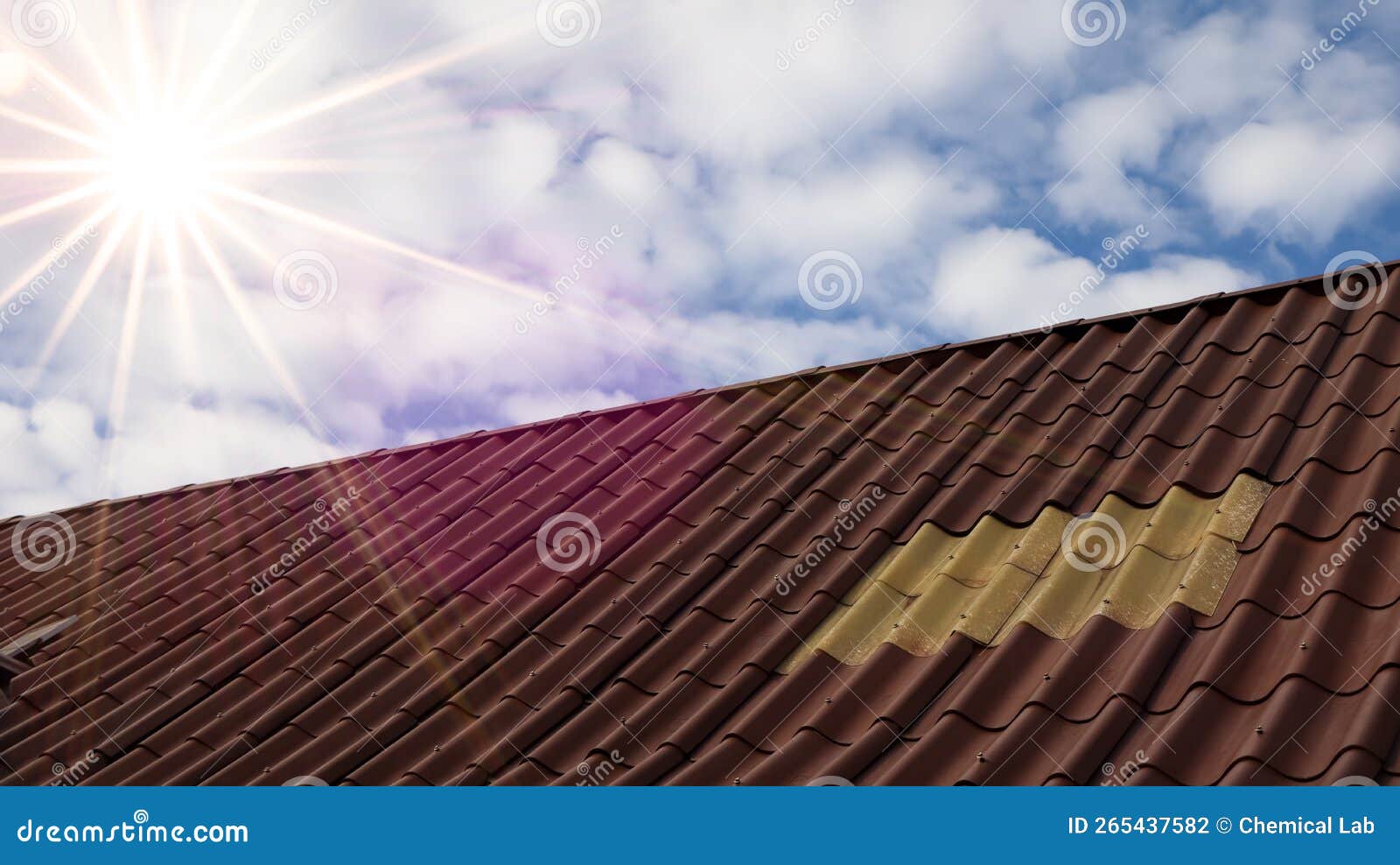 Sun Over the Roof of the House Stock Photo - Image of protection ...