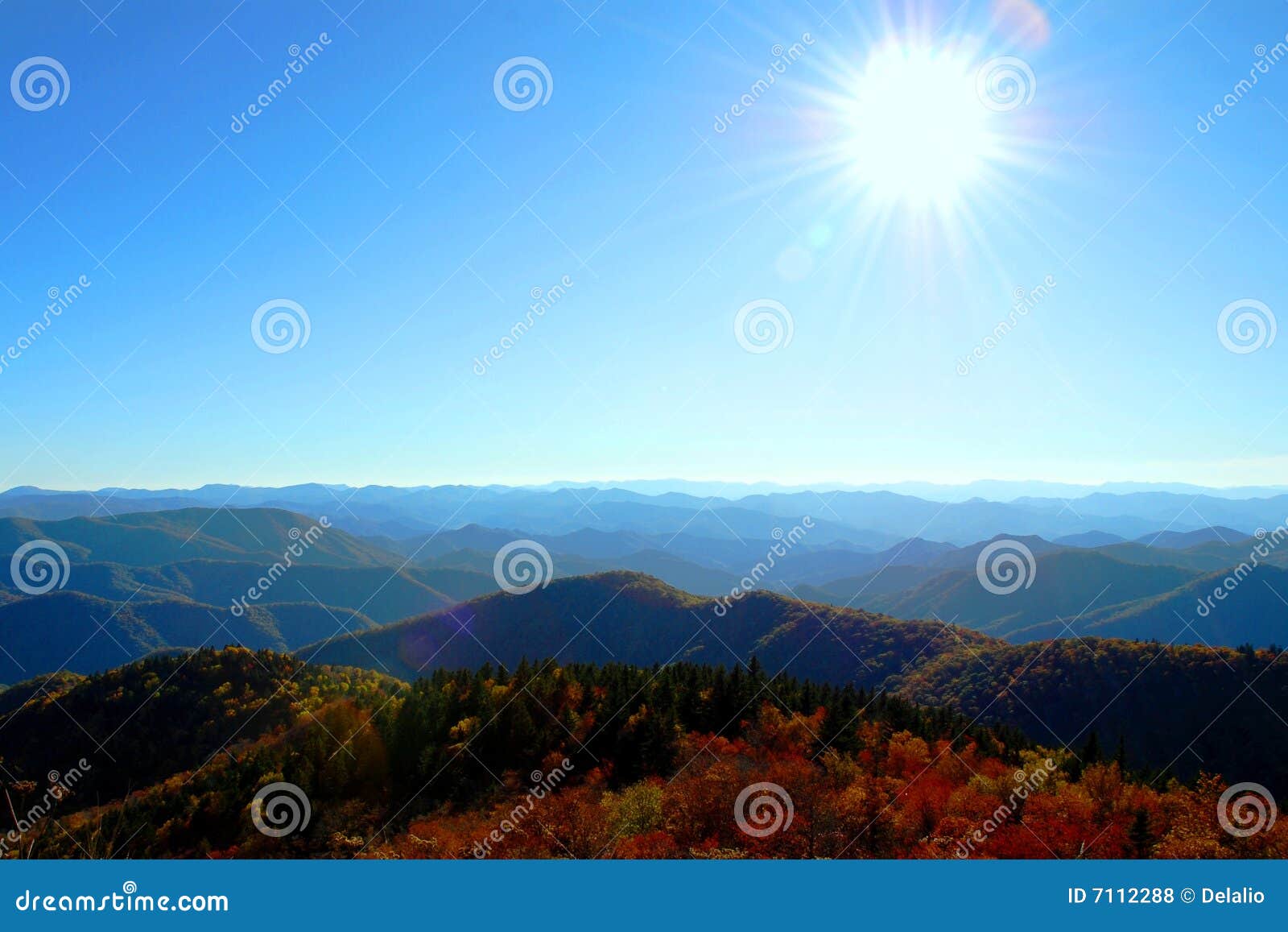 Sun Over the Smokey Mountains Stock Photo - Image of mountain ...