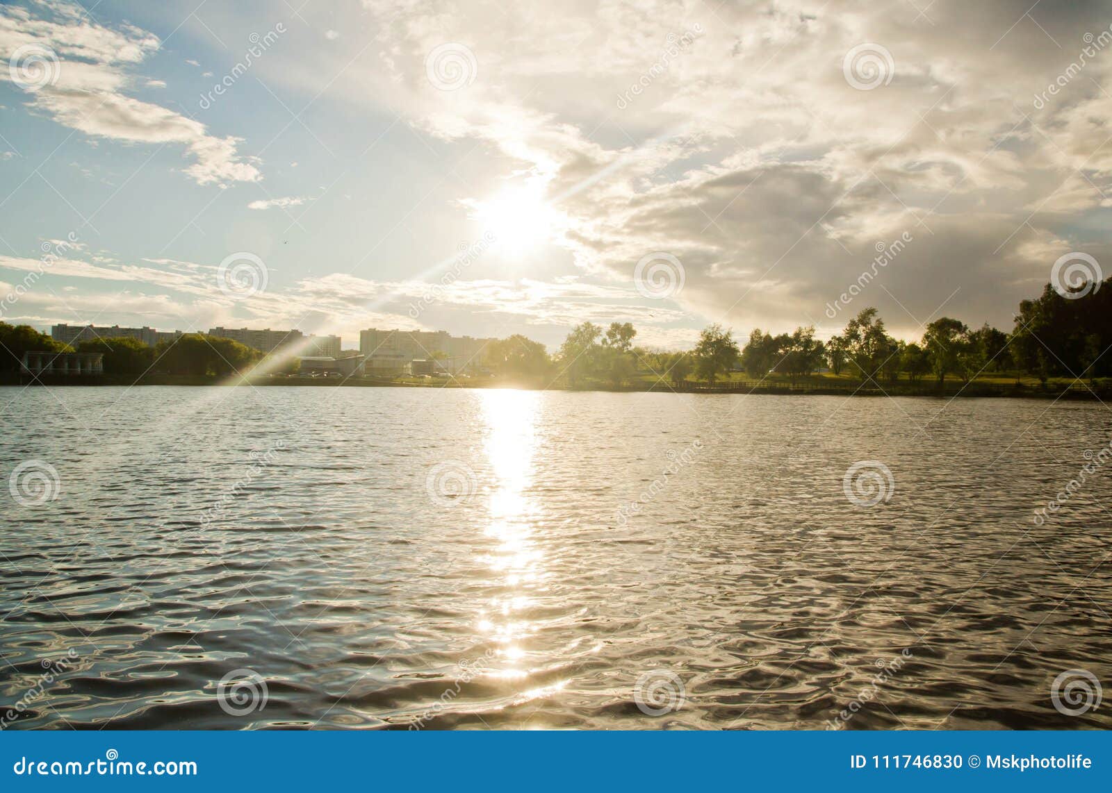 Sun Over the Water on Summer Day Stock Photo - Image of relax, season ...