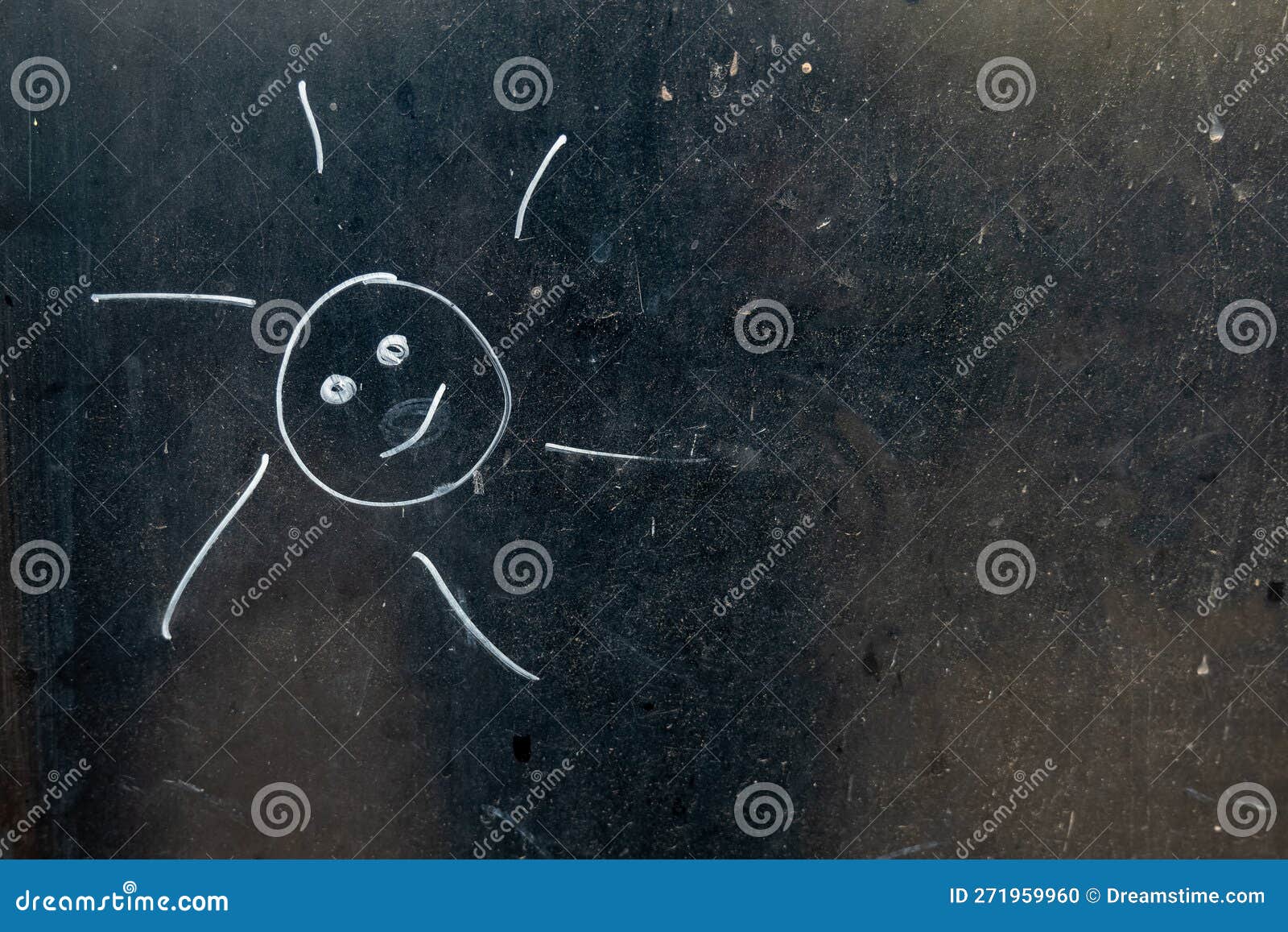 Sun Painted with Chalk on a School Blackboard Stock Photo - Image of ...