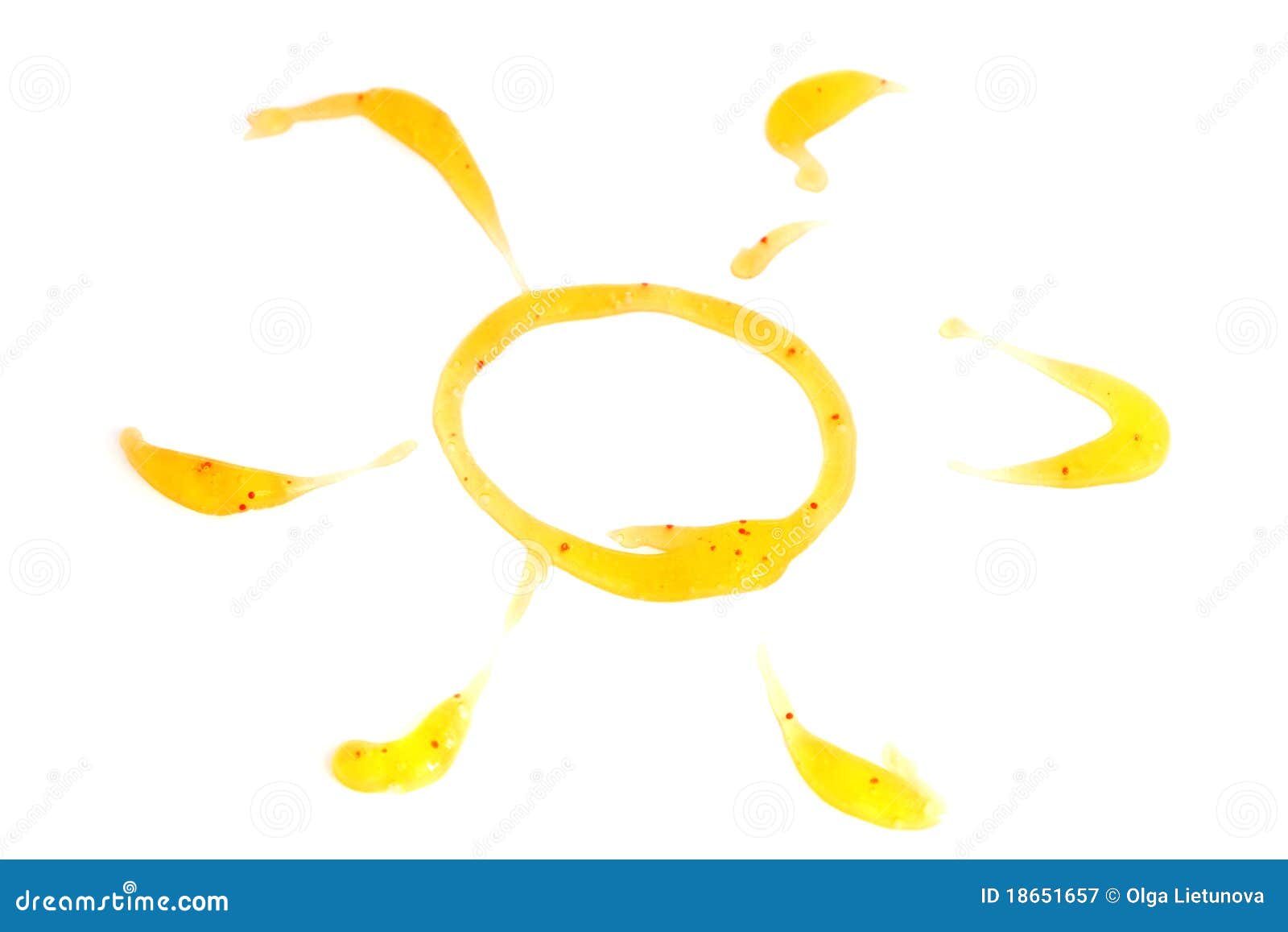 Sun Painted with Suntan Lotion on White Background Stock Image - Image ...