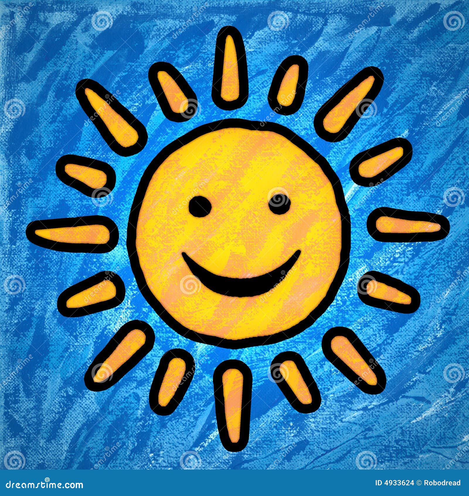 Sun painting stock illustration. Illustration of brushstrokes - 4933624