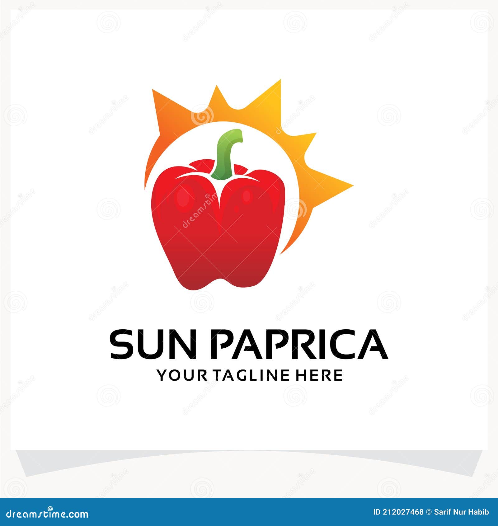 Sun Paprika Logo Design Template Inspiration Stock Vector ...