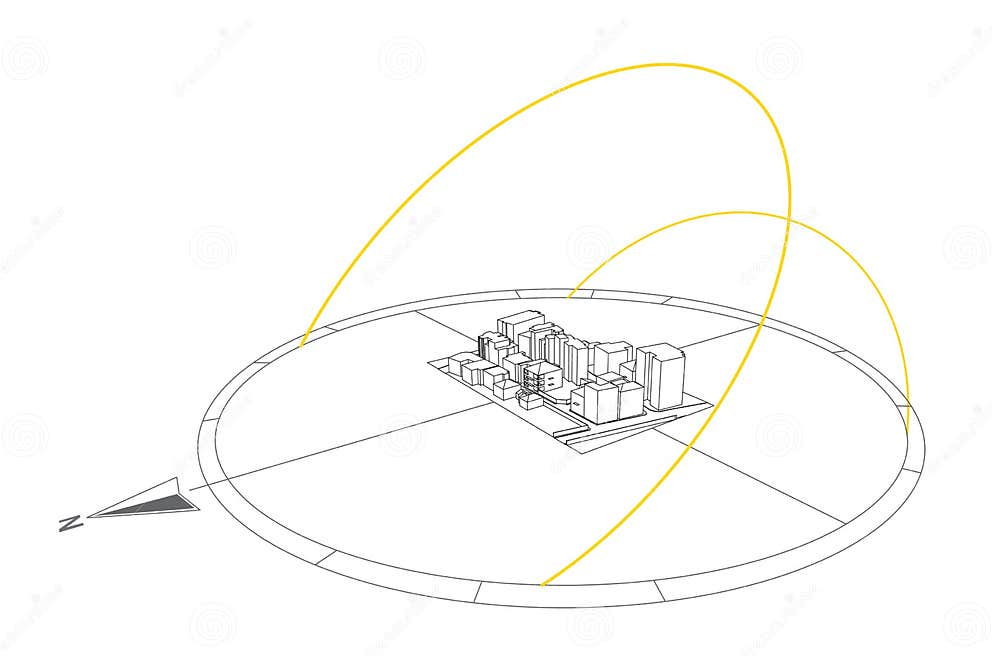 Sun Path illustration stock vector. Illustration of site - 18273849