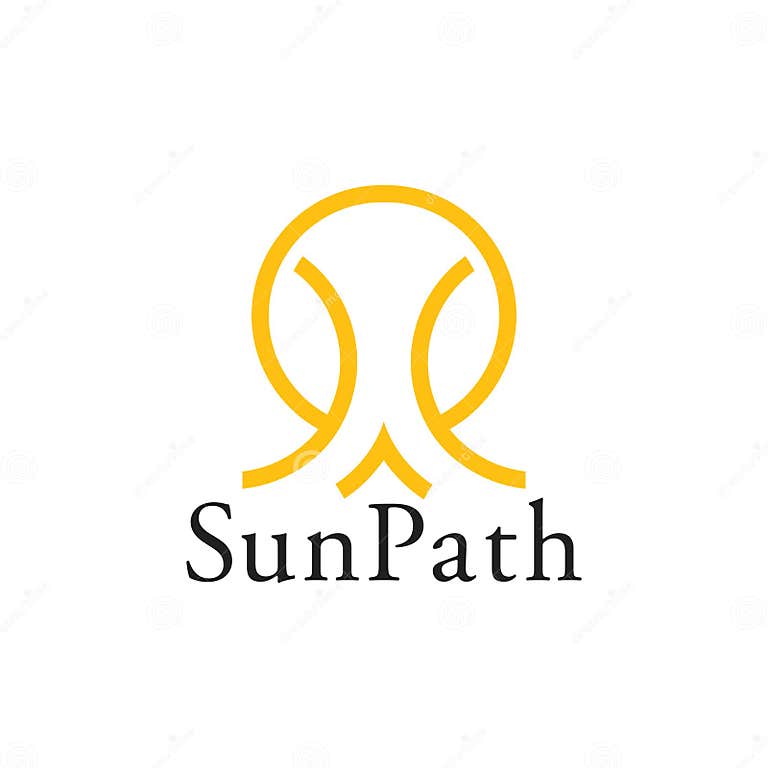Sun with Path Symbol Logo Vector Stock Vector - Illustration of asphalt ...