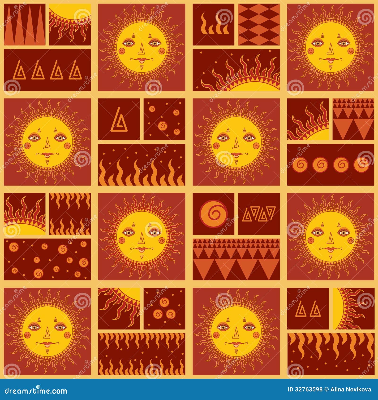 Sun pattern stock vector. Illustration of summer, warm - 32763598