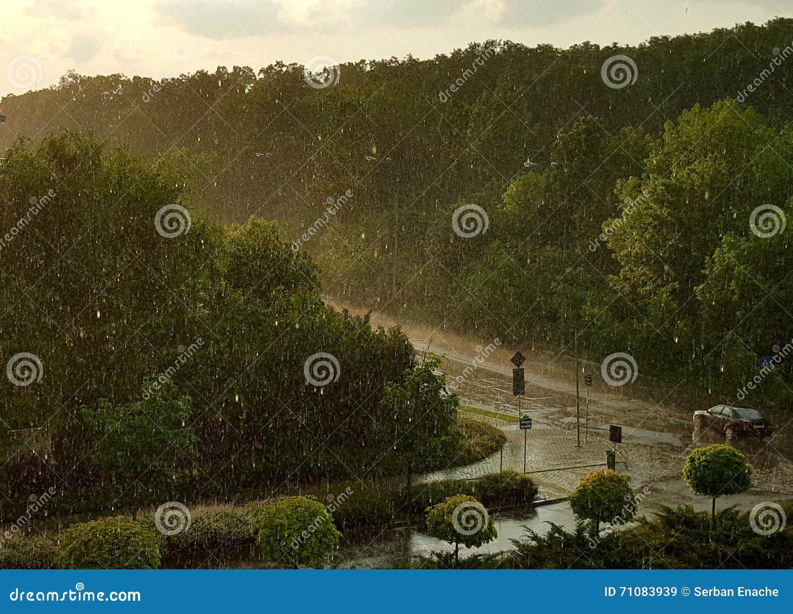 Sun peaking through rain stock image. Image of roadway - 71083939