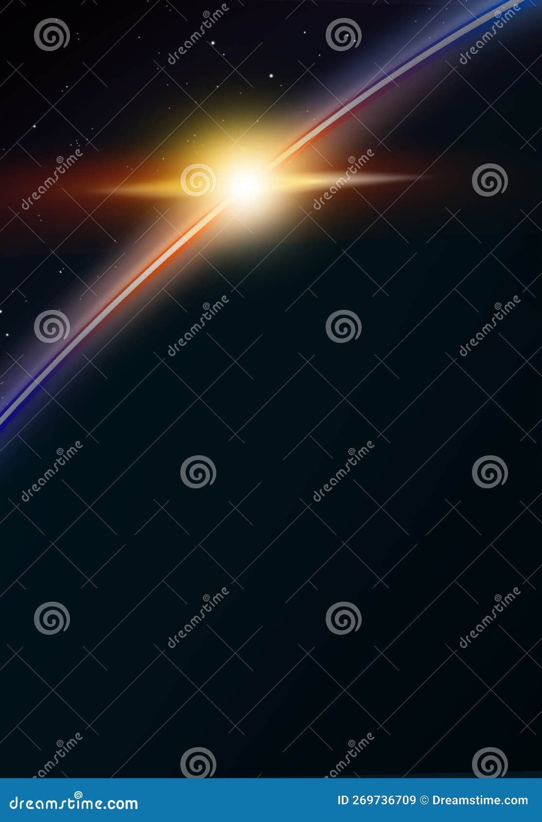 The Sun Peeping from Behind the Earth Stock Illustration - Illustration ...