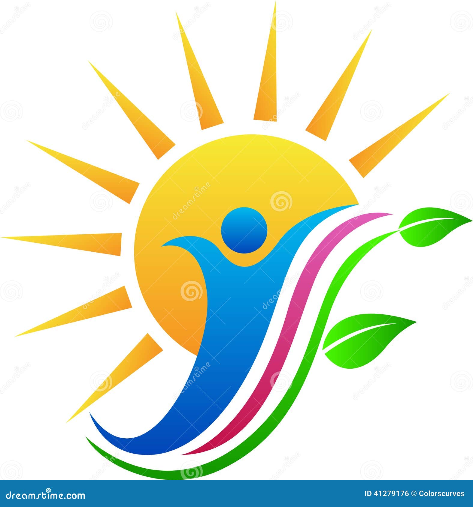 Sun people leaf stock vector. Illustration of curve, burning - 41279176