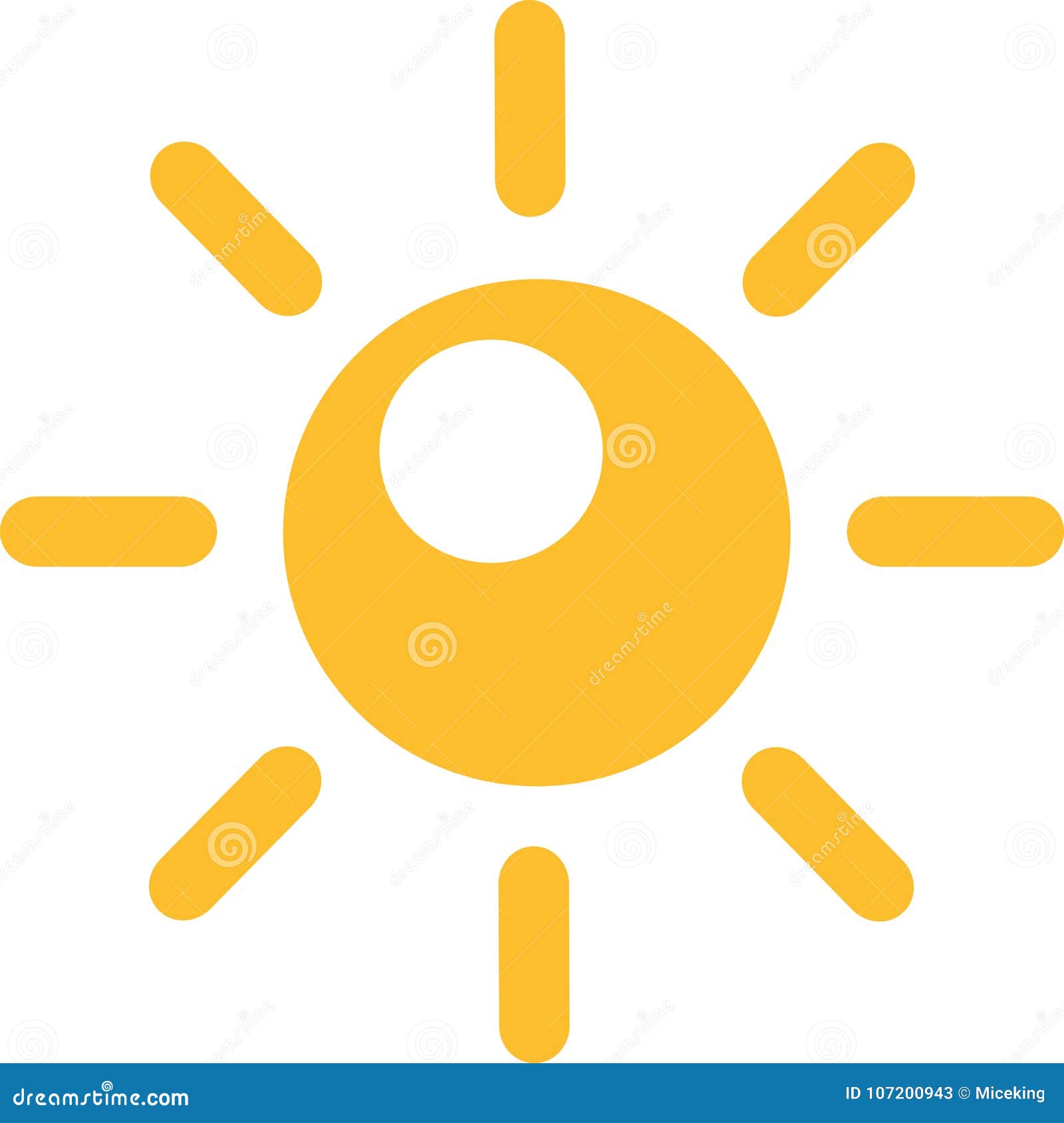 Sun Pictogram with Reflection Stock Vector - Illustration of weather ...