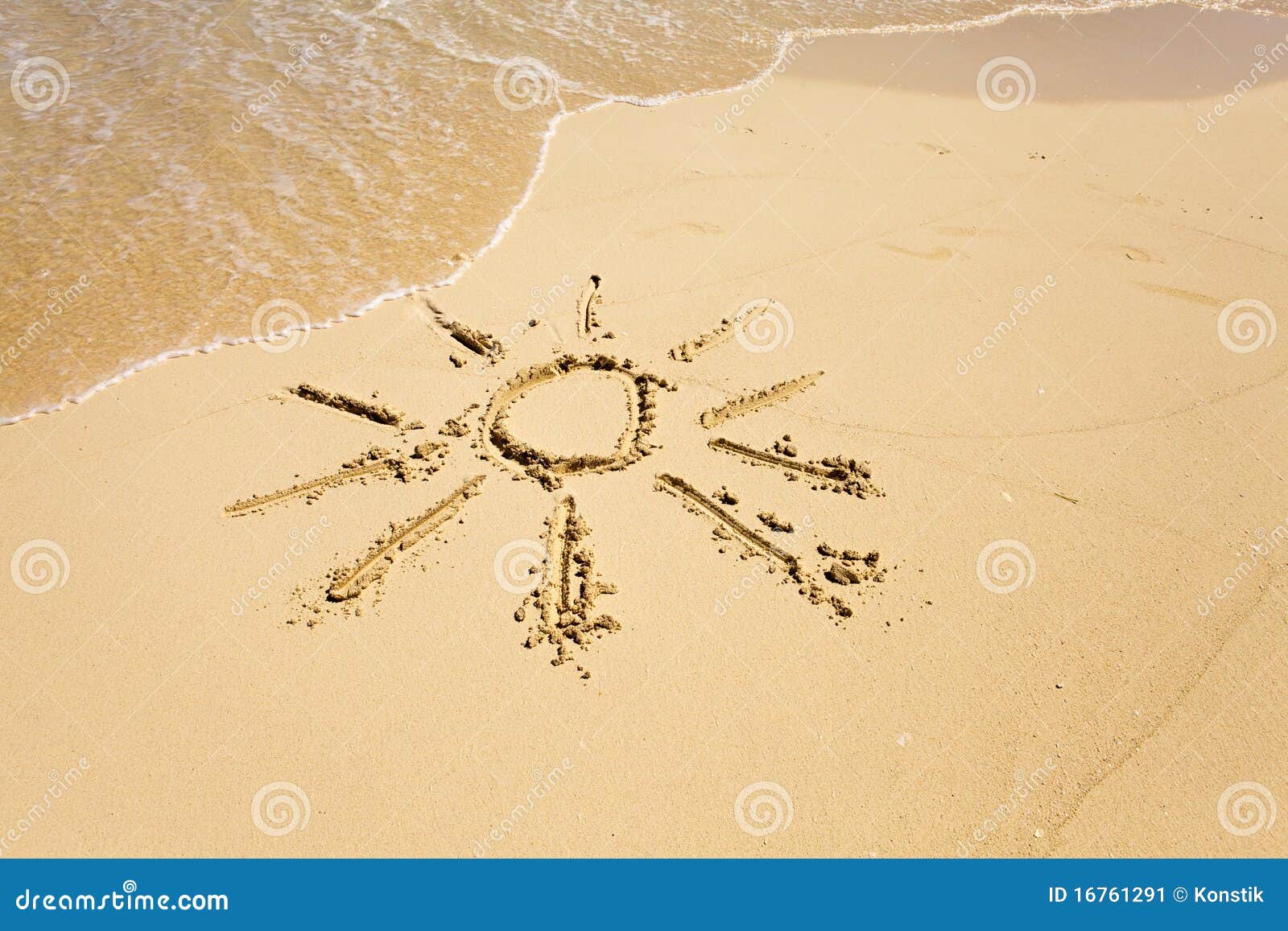 The Sun - a Picture on Sand Stock Image - Image of tropical, rest: 16761291