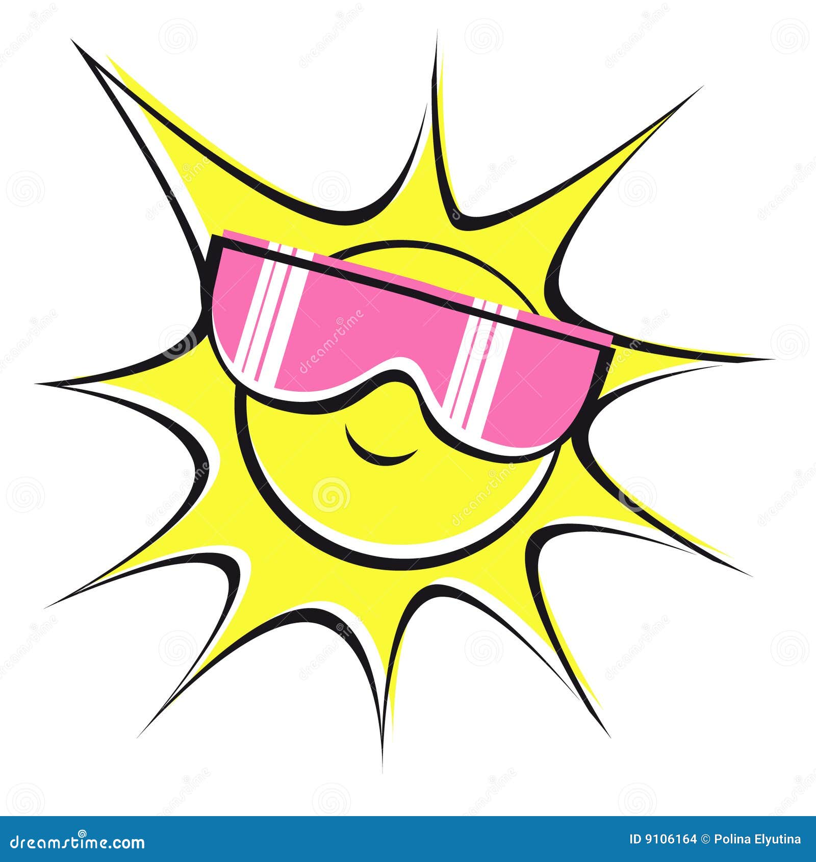 Sun and pink sun glasses stock vector. Illustration of graphic - 9106164