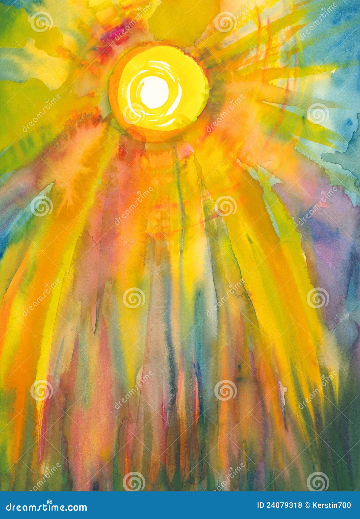 Sun - Pintura De La Acuarela Stock de ilustración - Ilustración de ...