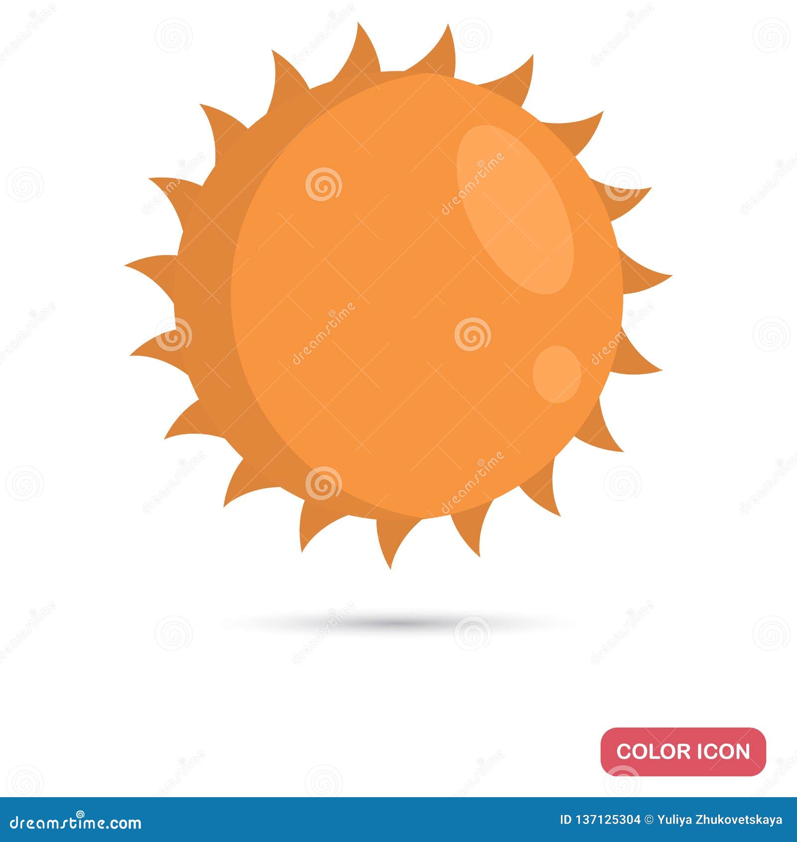 Sun Planet Color Flat Icon for Web and Mobile Design Stock Vector ...