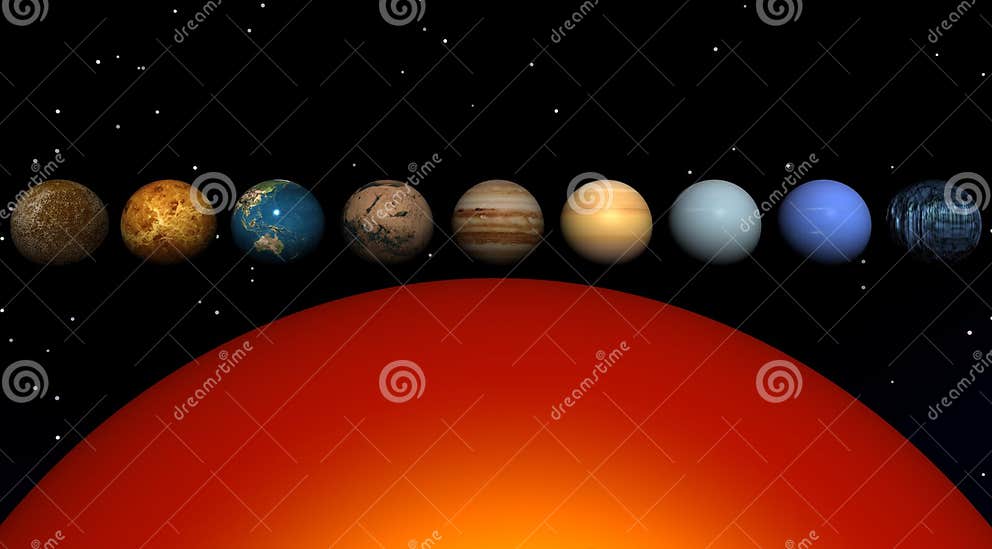 Sun and planets stock illustration. Illustration of jupiter - 10711347