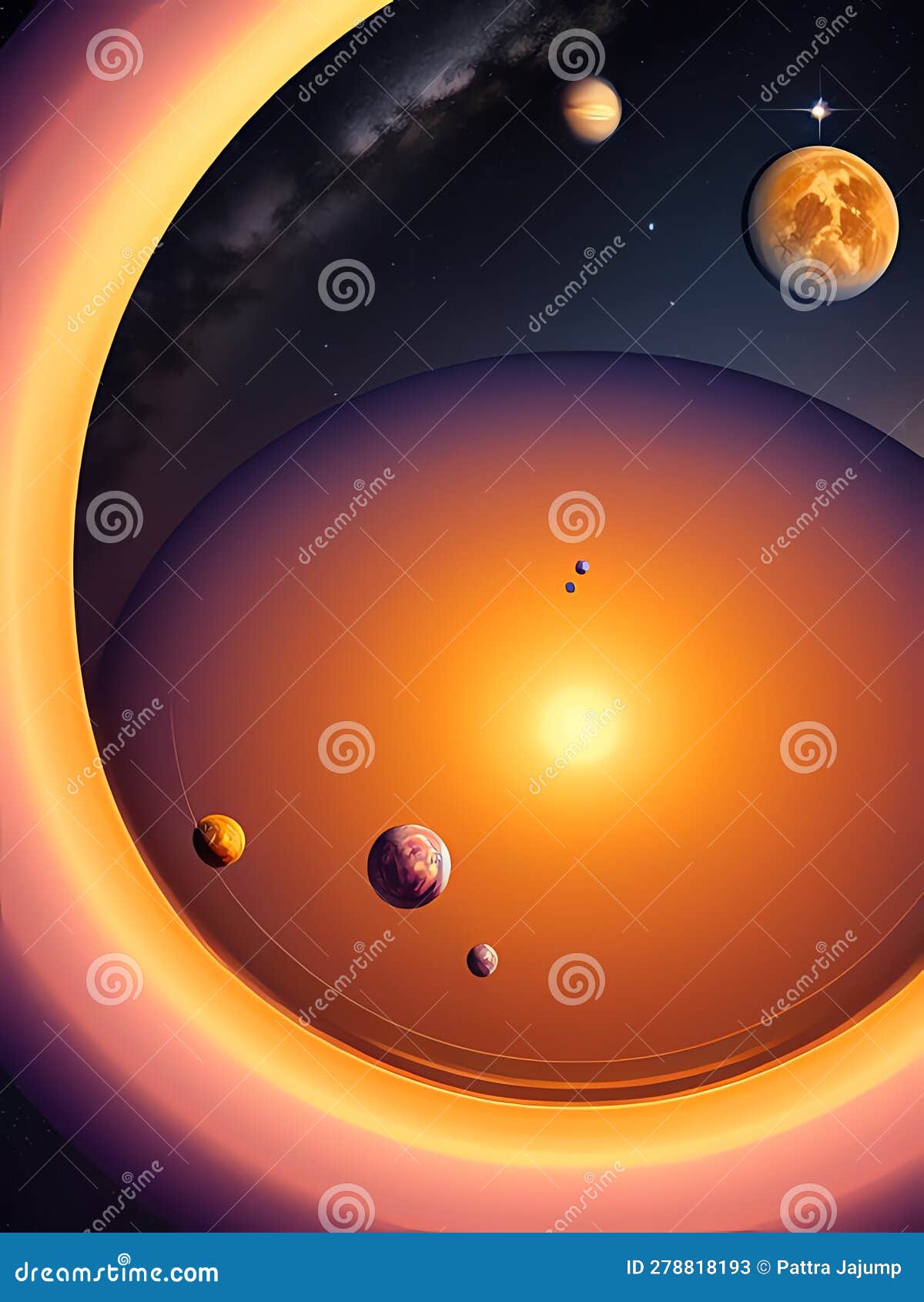 Sun and Planets Generative Ai. Stock Illustration - Illustration of ...