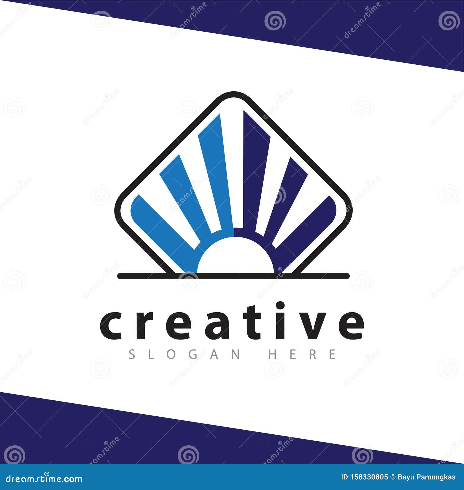 Sun with Plaque Square Logo Icon Vector Template Stock Vector ...