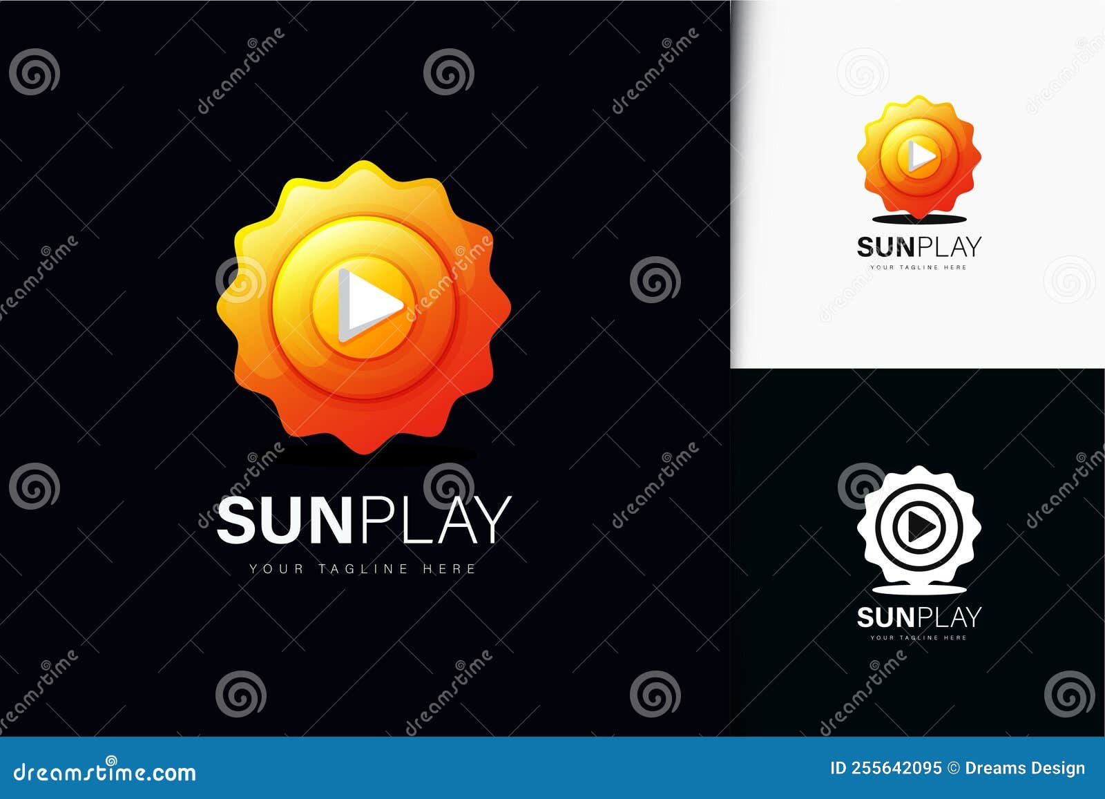 Sun Play Logo Design with Gradient Stock Vector - Illustration of ...