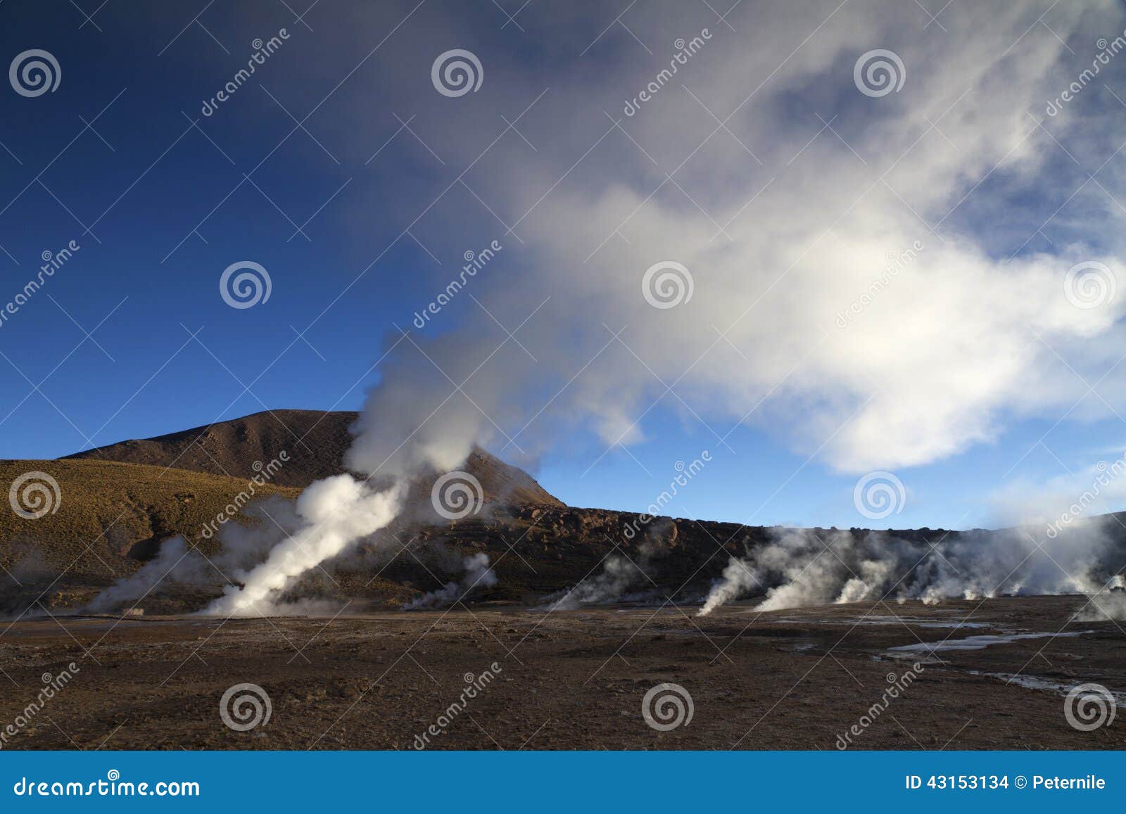 Sun Playing with the Steam at El Tatio Geyser Chile Stock Photo - Image ...