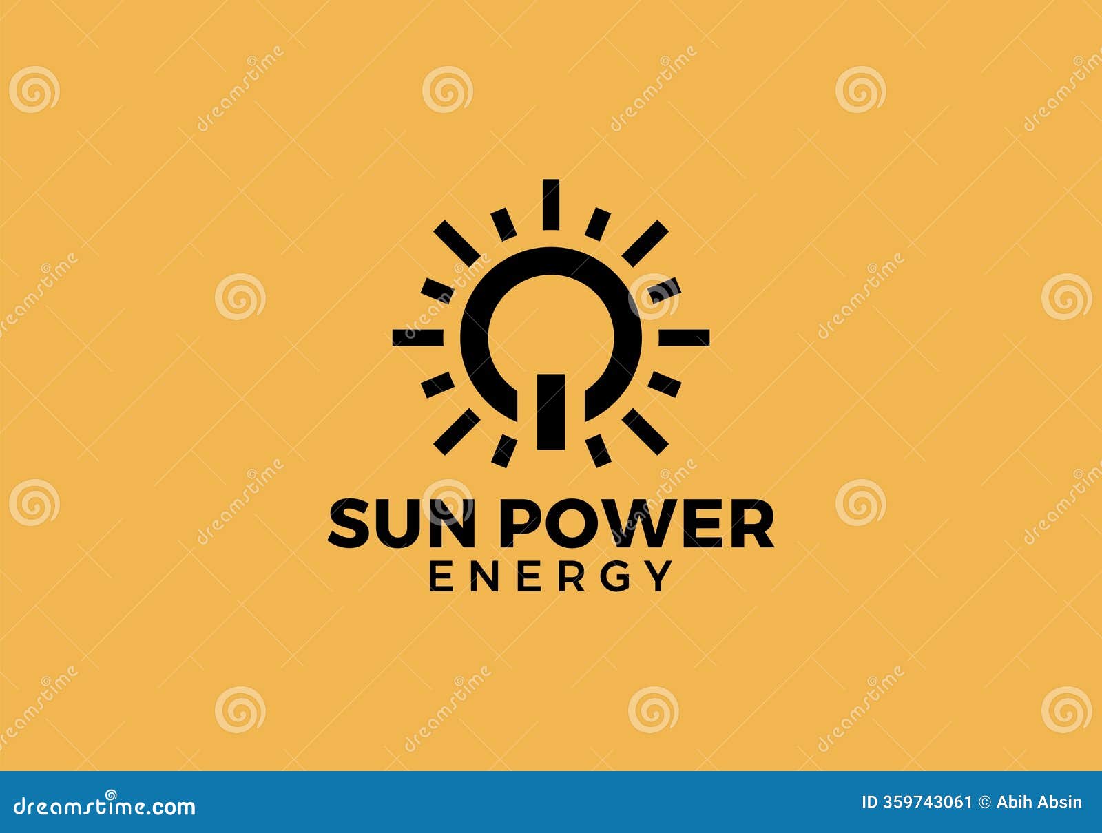 Sun with Power Button Logo. Technology Solar Energy Design Graphic ...