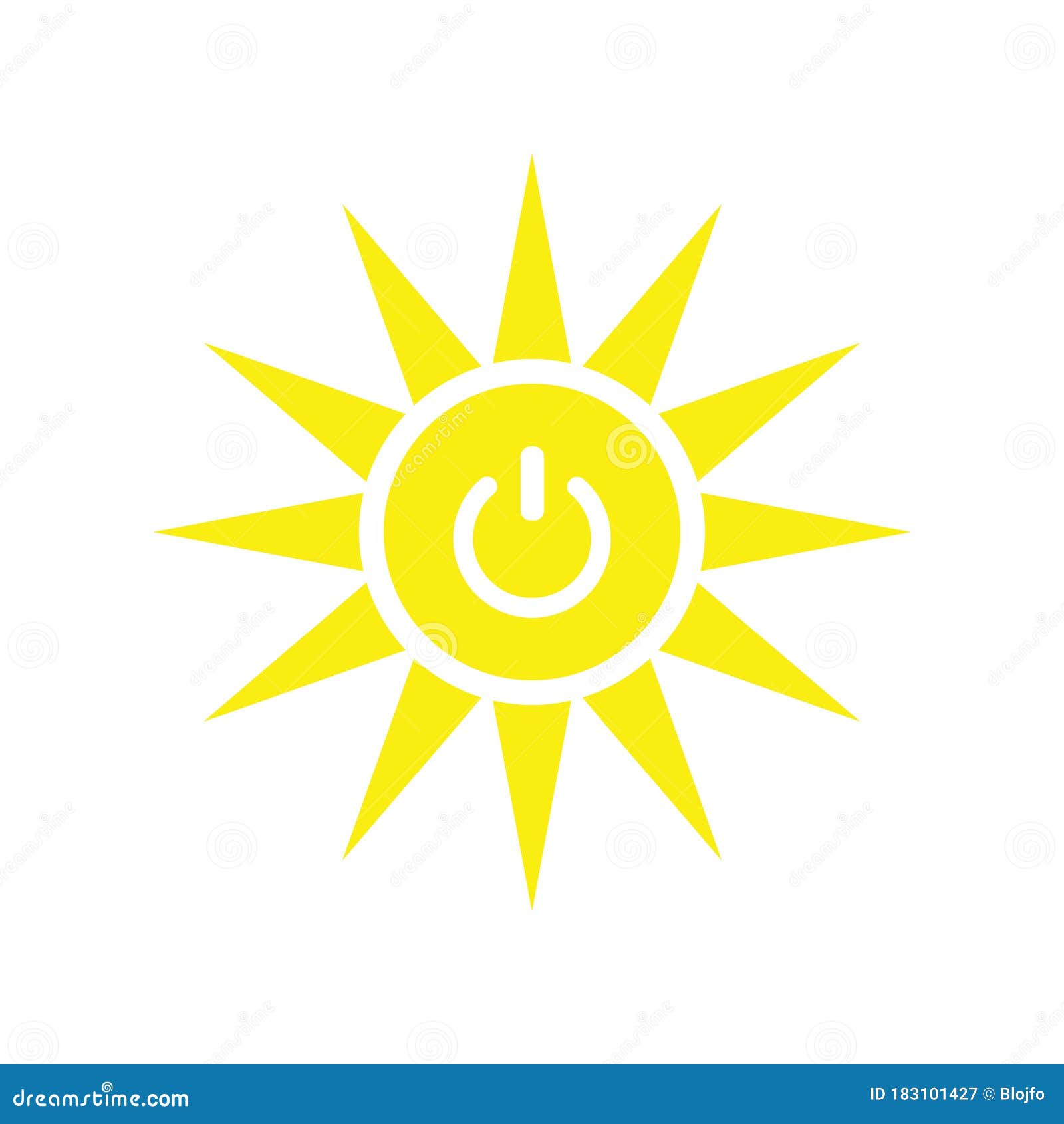 Sun with Power Button Symbol Stock Vector - Illustration of sign ...
