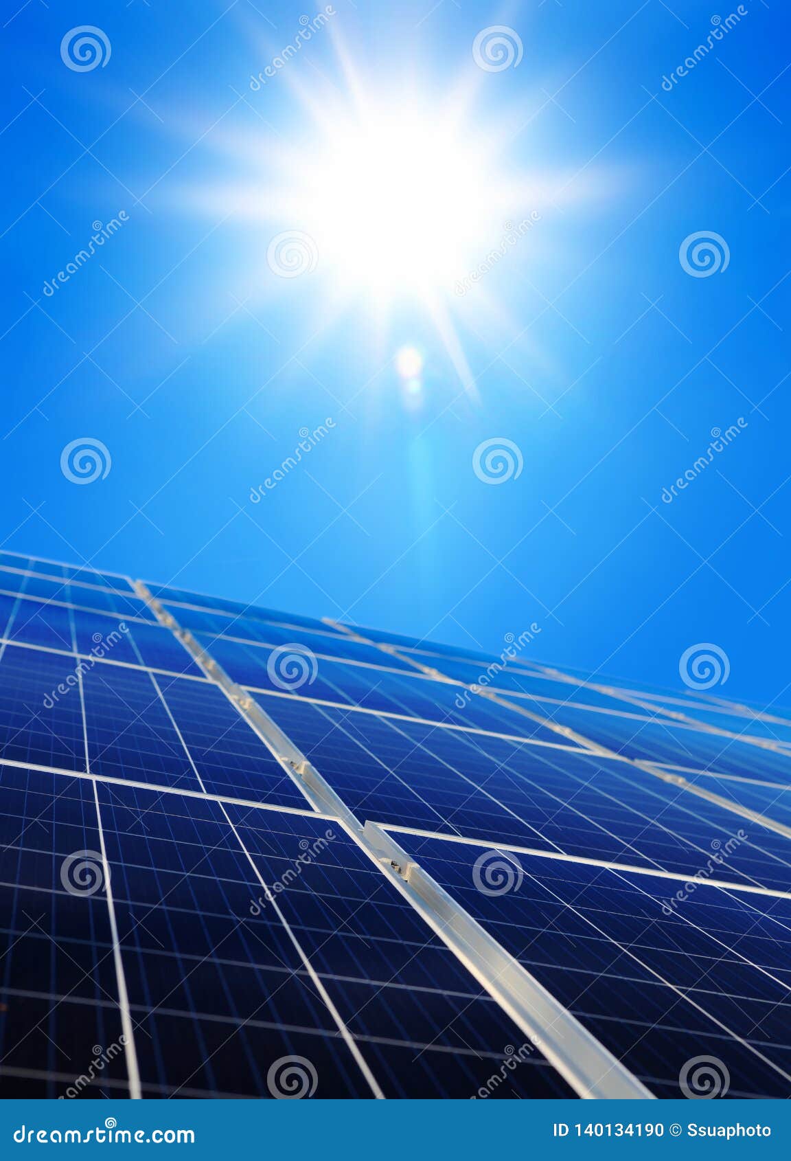 Sun power plant on sky bg stock photo. Image of solar - 140134190