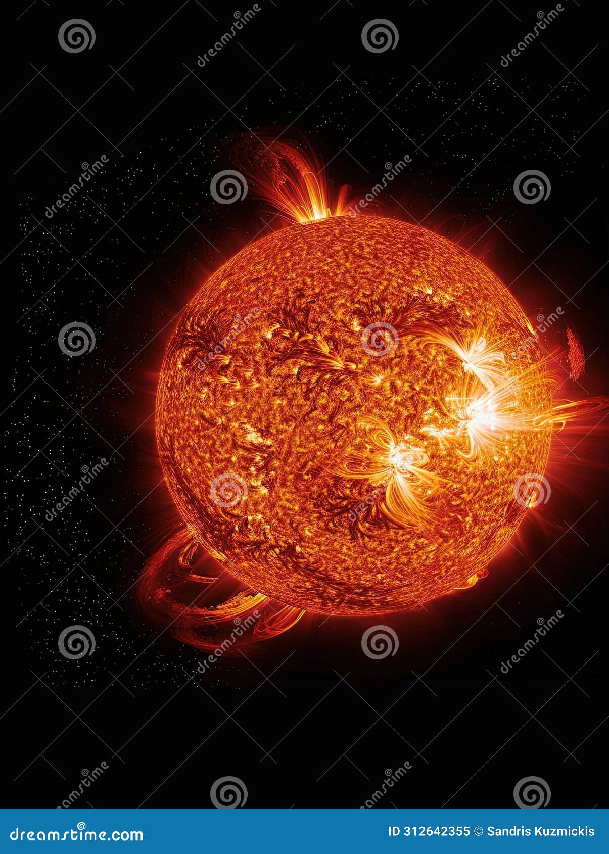 Sun with Powerful Bursting Flares with Magnetic Storms and Plasma ...