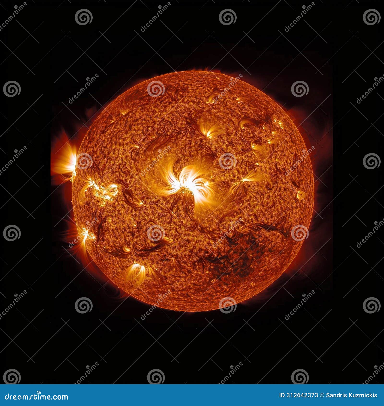 Sun with Powerful Bursting Flares with Magnetic Storms and Plasma ...