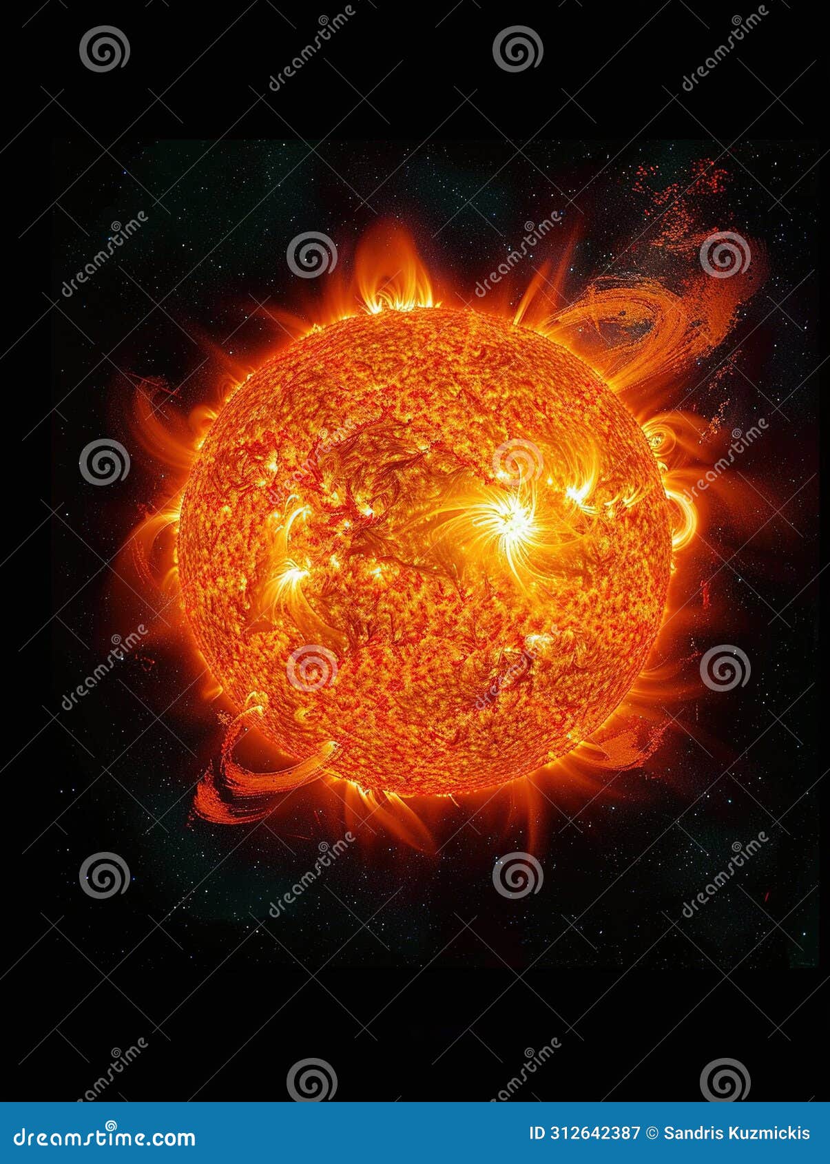 Sun with Powerful Bursting Flares with Magnetic Storms and Plasma ...