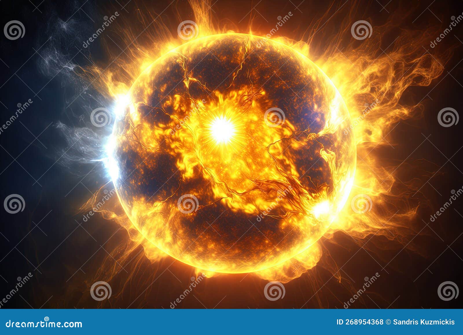 Sun with Powerful Bursting Flares with Magnetic Storms and Plasma ...