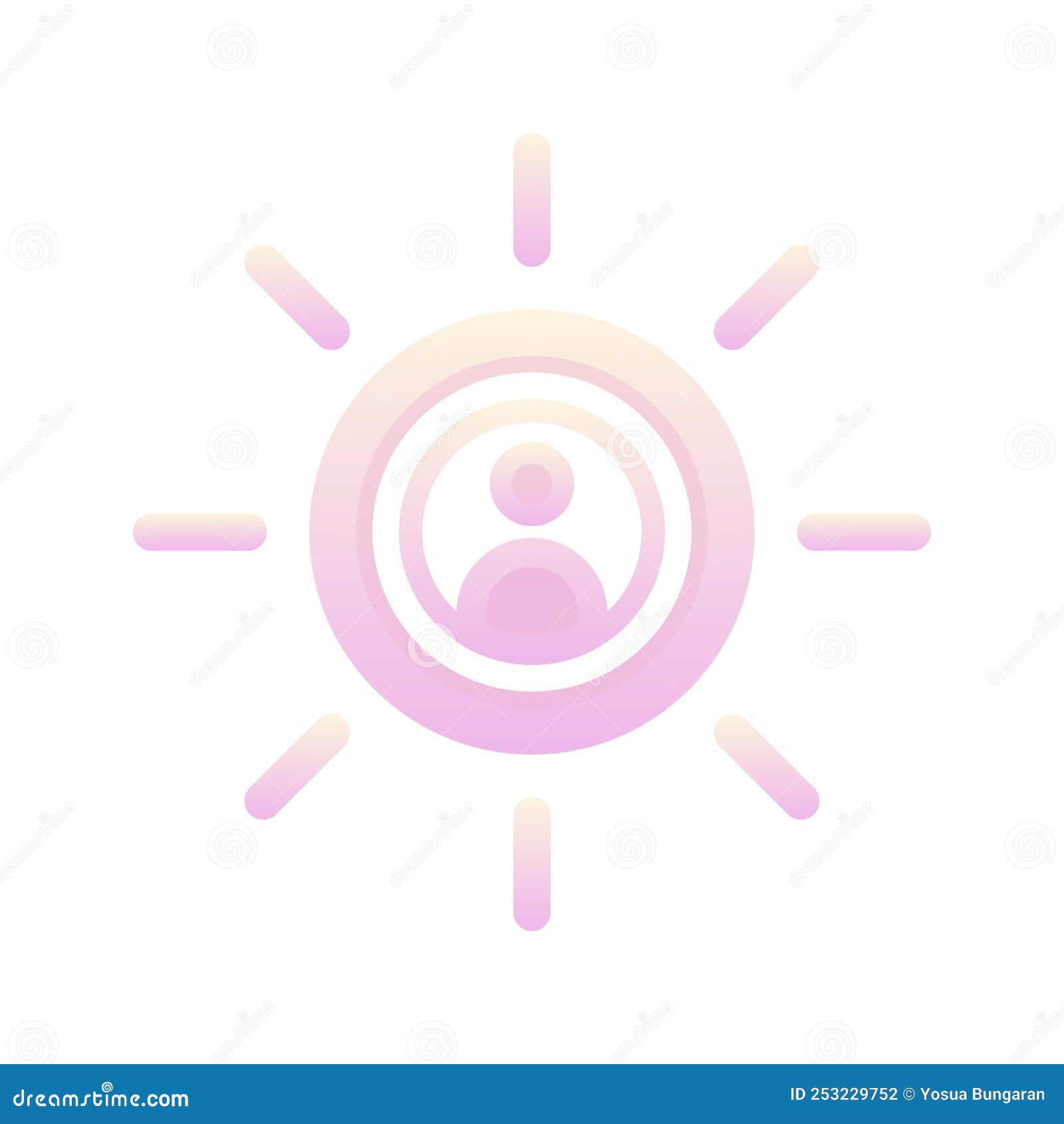Sun Profile Logo Gradient Design Template Icon Element Stock Vector ...