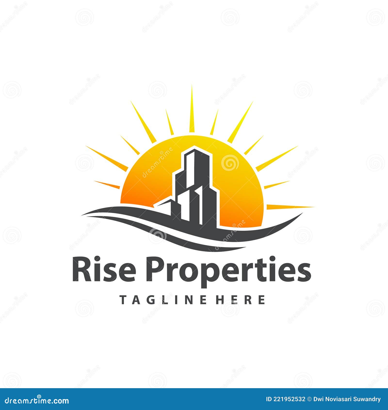 Sun Properties Logo Design Template Stock Vector - Illustration of ...