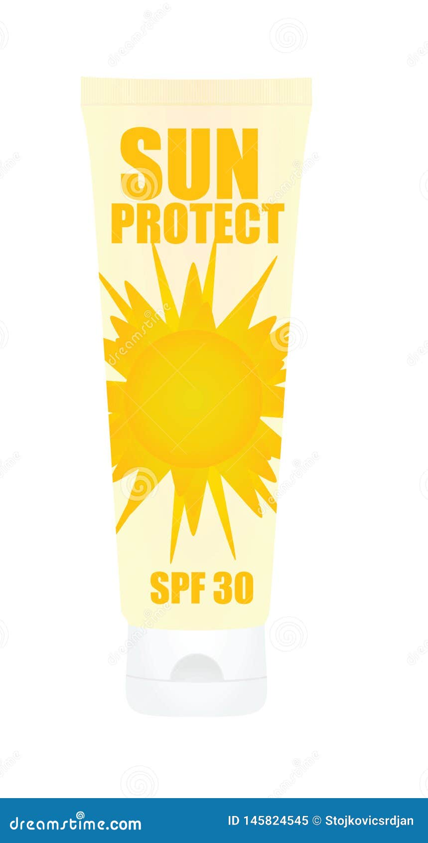 Sun protect lotion stock vector. Illustration of isolated - 145824545