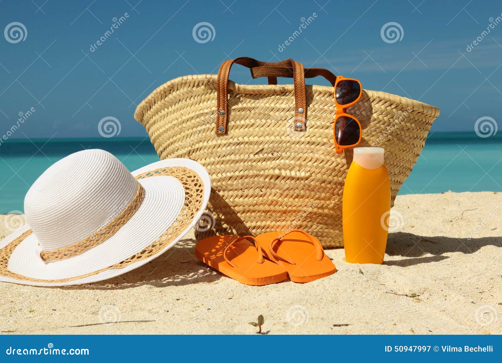 Sun Protection Gear on the Sand Stock Image - Image of resort ...