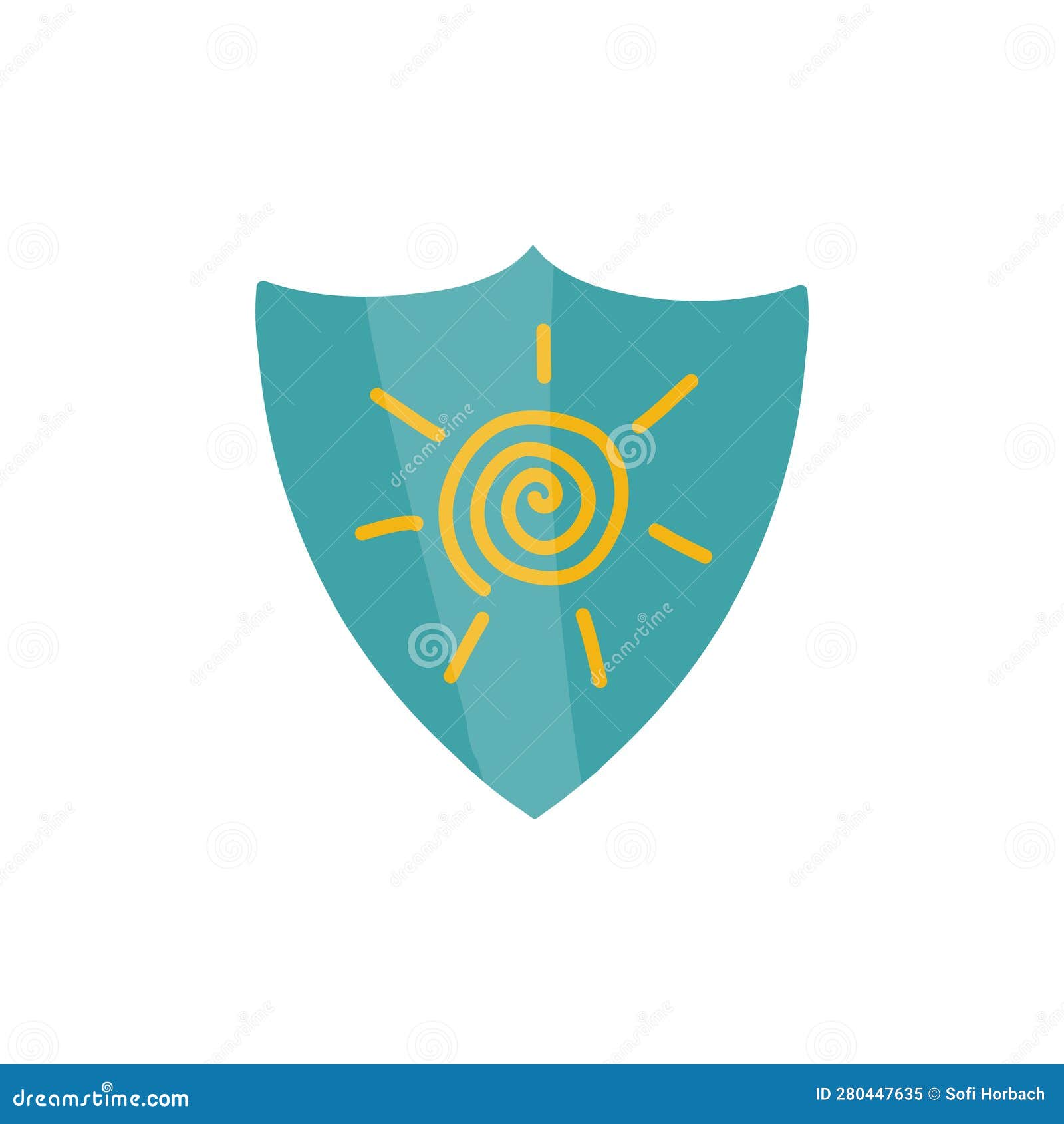 Sun Protection Icon in Cartoon Style Stock Vector - Illustration of ...